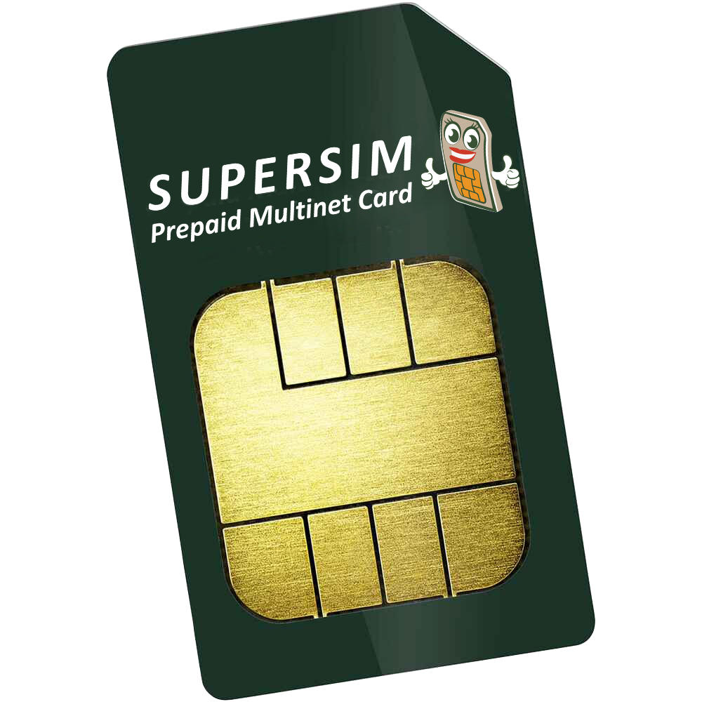 SUPERSIM Prepaid Multi-network SIM Card, incl. € 5 Initial Credit | 760303 | 760303